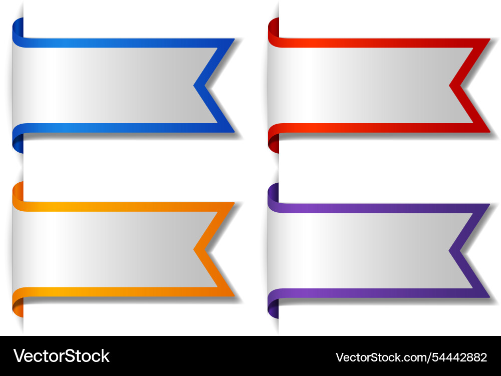 Four vibrant banners with different colored edges Vector Image