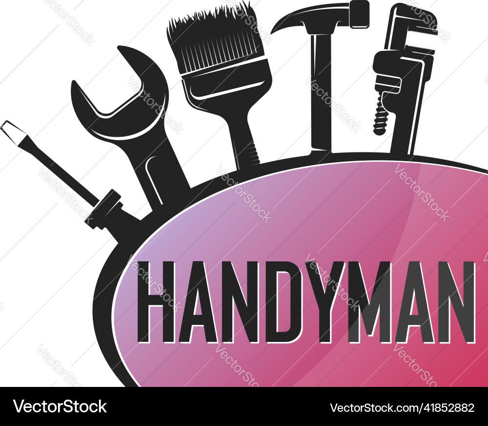 Handyman character with work tool Royalty Free Vector Image