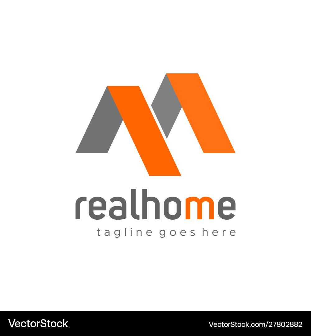 Home logo letter m real estate architecture Vector Image