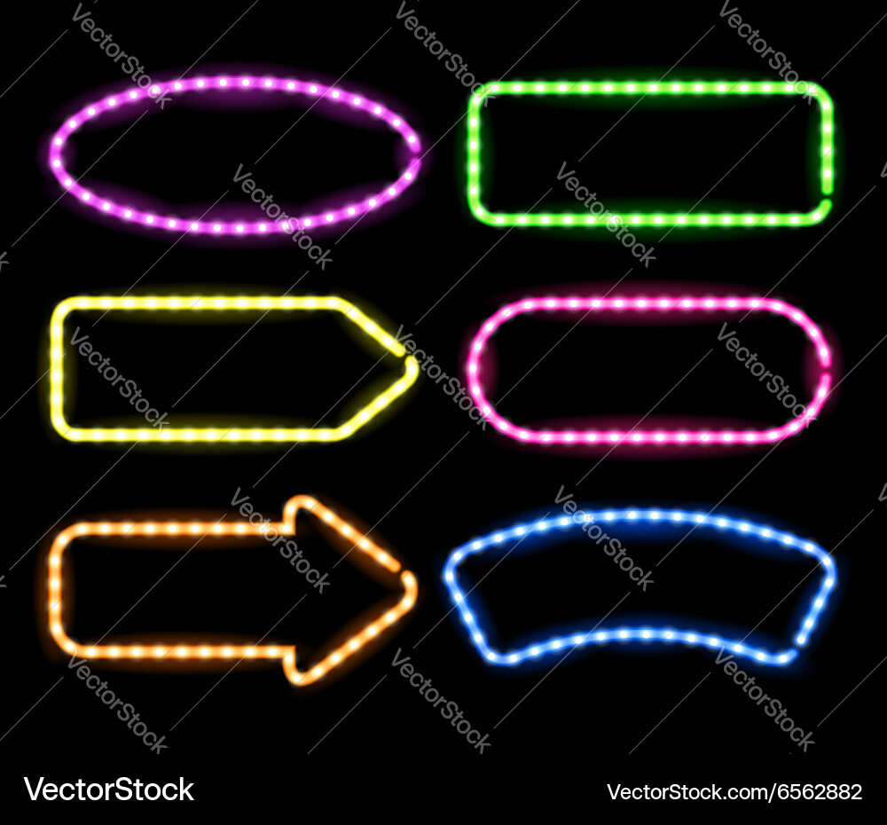 Neon Signboards Collection Royalty Free Vector Image