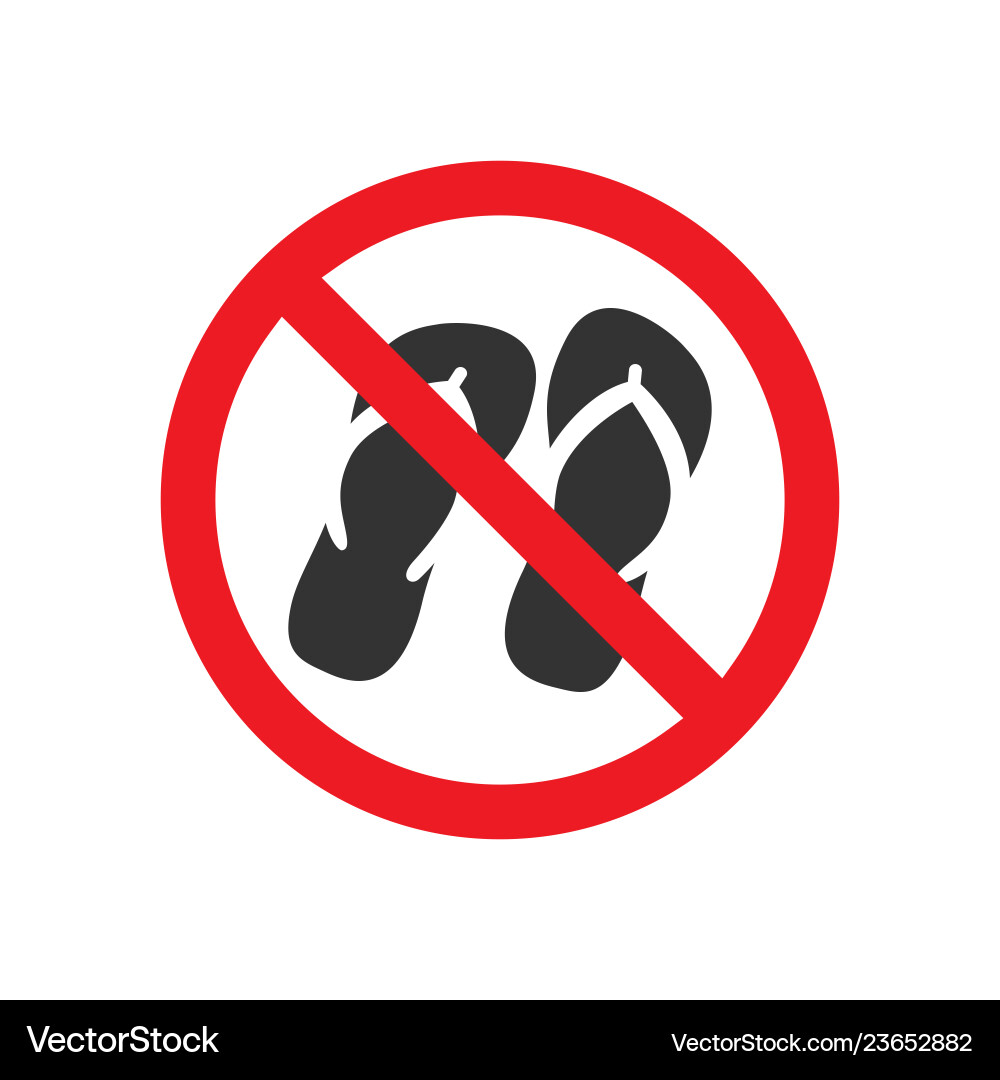 No sandals sign Royalty Free Vector Image - VectorStock