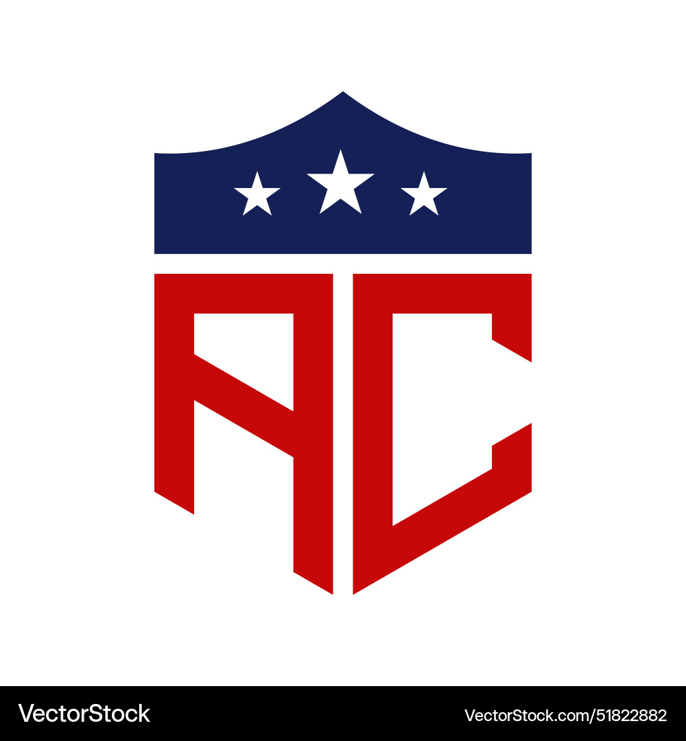 Patriotic ac logo design letter Royalty Free Vector Image