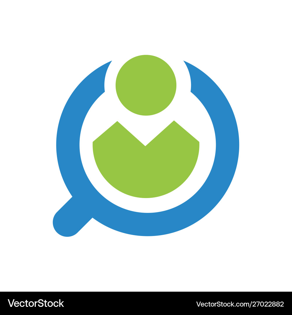 Recruitment logo template find job desk Royalty Free Vector