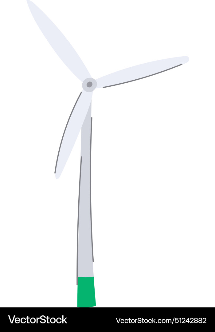 Renewable wind turbine cartoon Royalty Free Vector Image