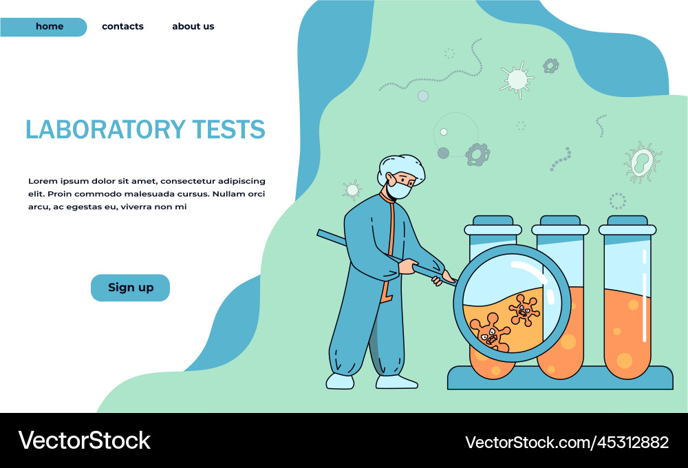 Scientist research landing page scientific Vector Image