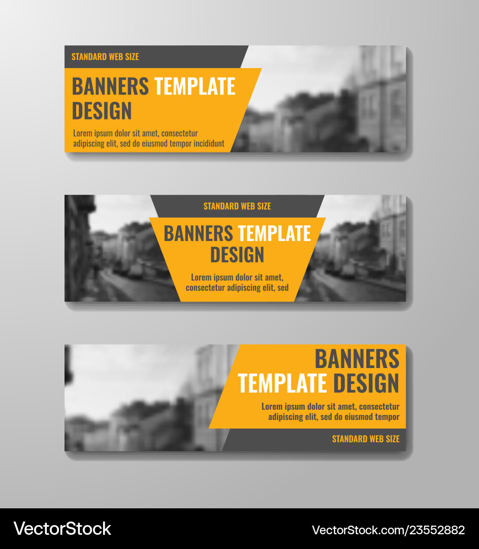 Templates of horizontal banners with diagonal Vector Image