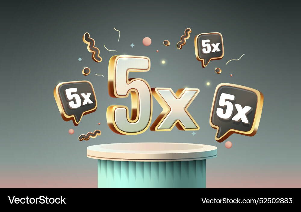 5x winner banner promotion flyer prize label Vector Image