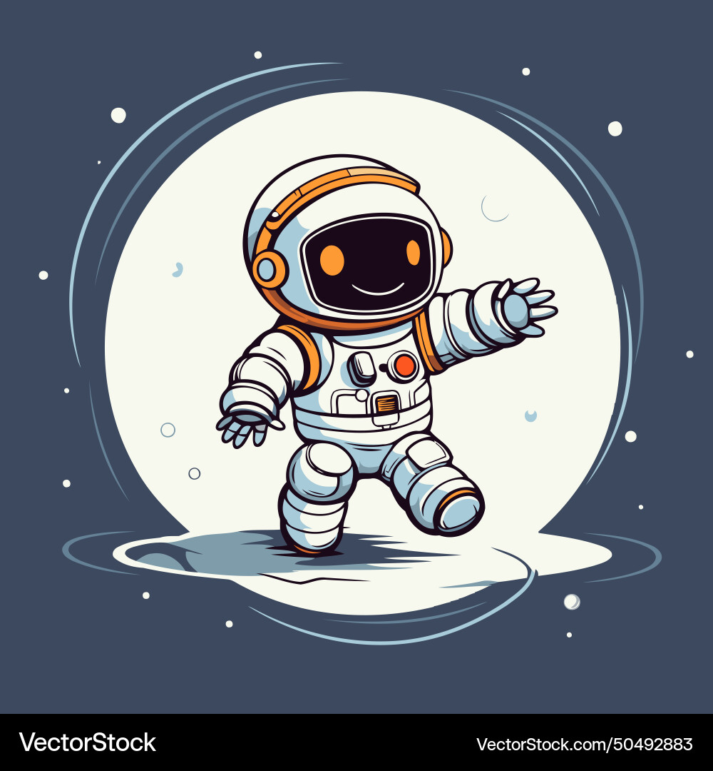 Astronaut in outer space cartoon isolated Vector Image