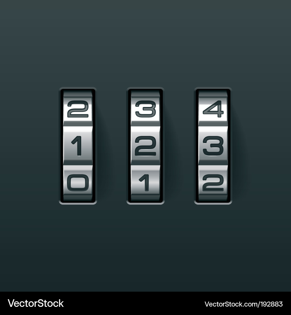 Combination lock Royalty Free Vector Image - VectorStock