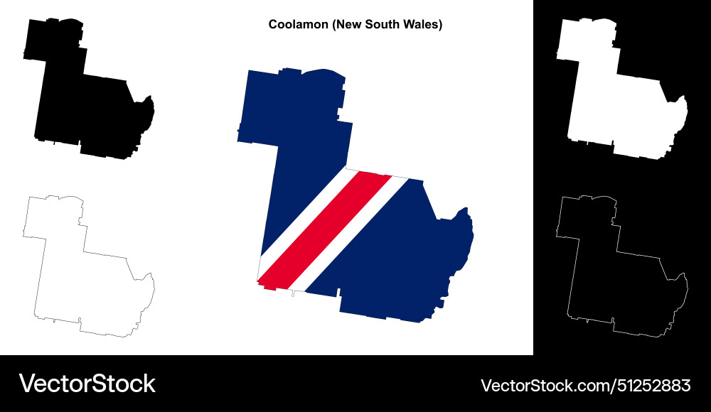 Coolamon outline map Royalty Free Vector Image