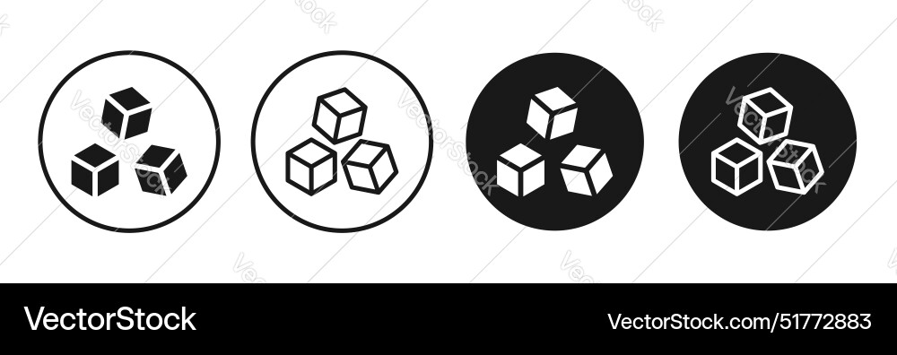Cubes line icon set Royalty Free Vector Image - VectorStock