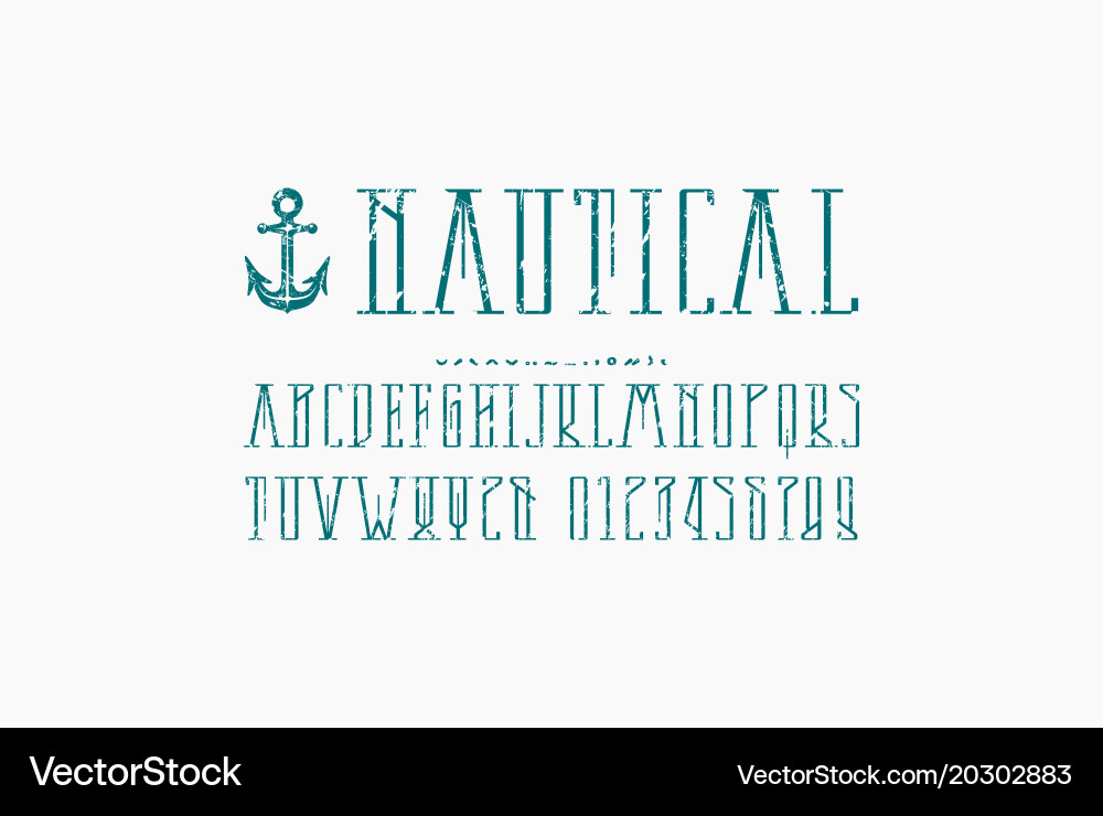 Nautical Font Serif Vector Images (52)