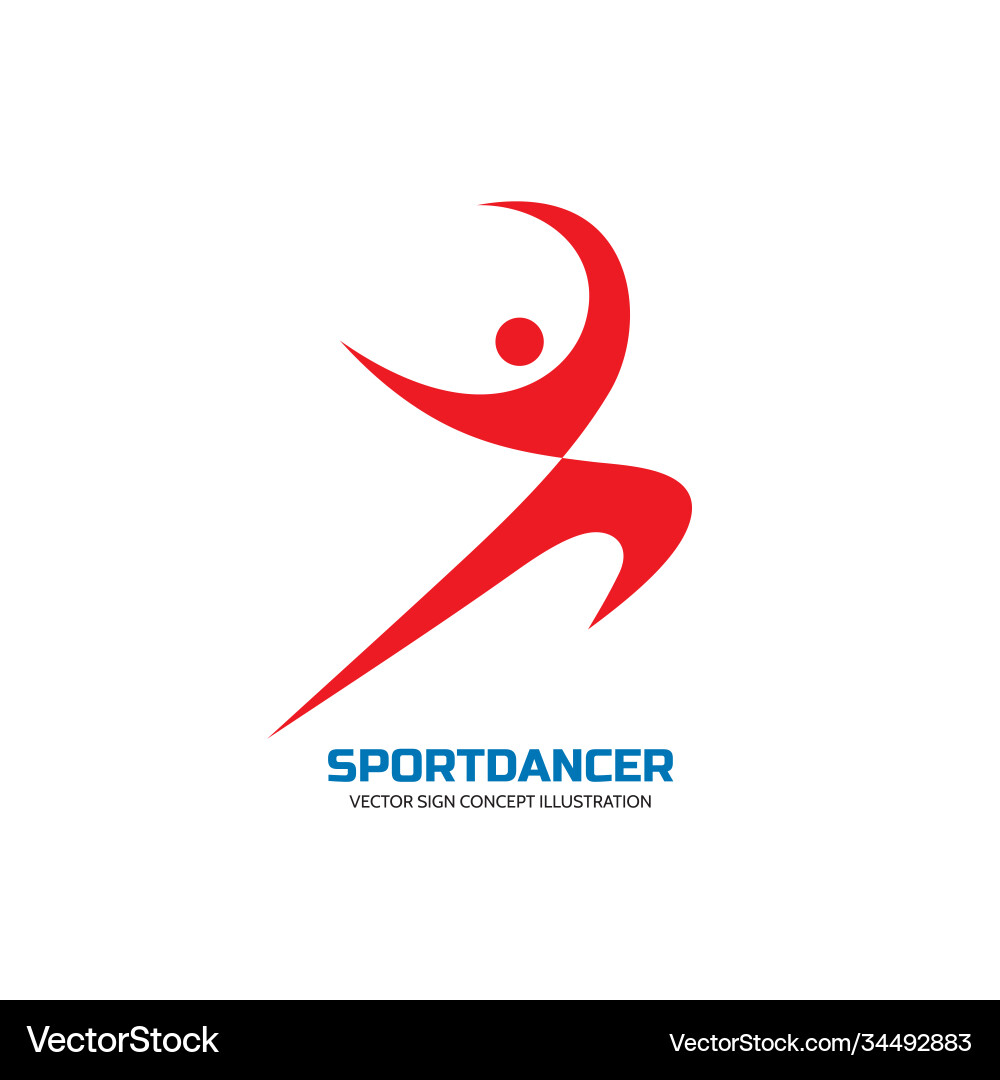 Dynamic Dance Logo Concept Royalty Free Vector Image