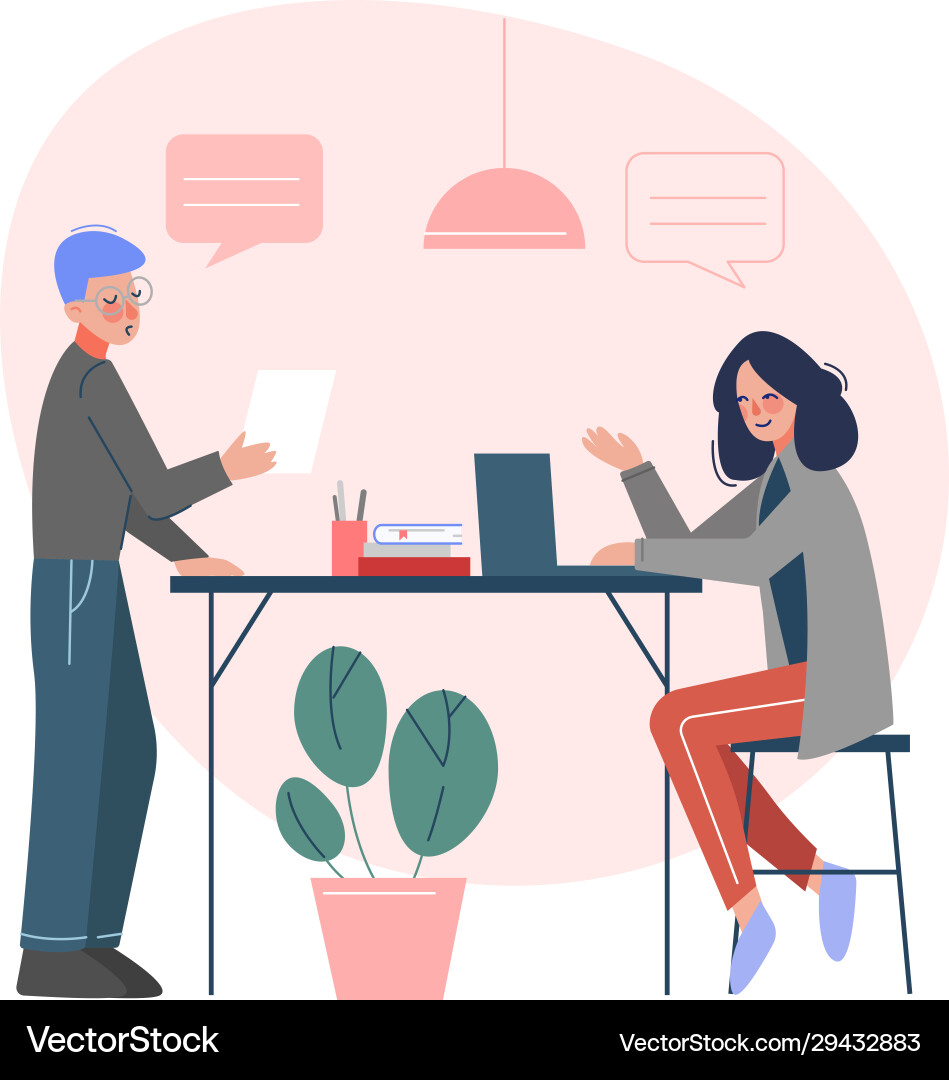 Office emloyees business characters working Vector Image