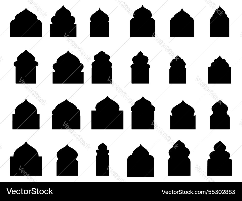 Traditional islamic window shapes islamic window Vector Image