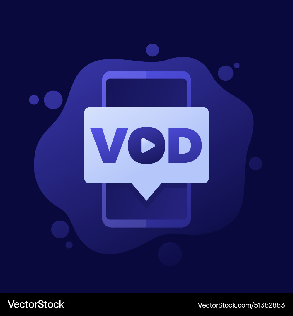 Vod video on demand icon with smartphone Vector Image