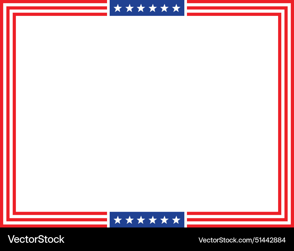 America american flag square frame banner badge Vector Image