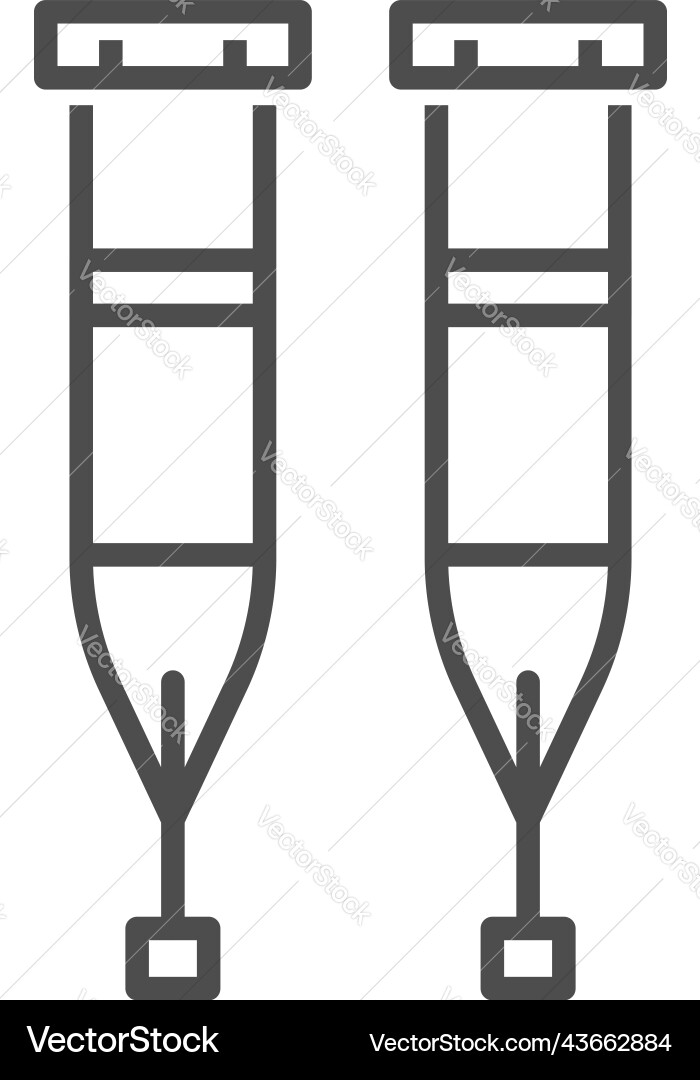Axillary crutches isolated walker sticks Vector Image