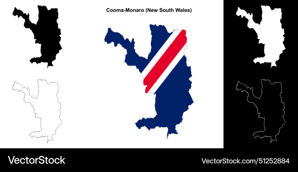 Cooma-monaro outline map Royalty Free Vector Image