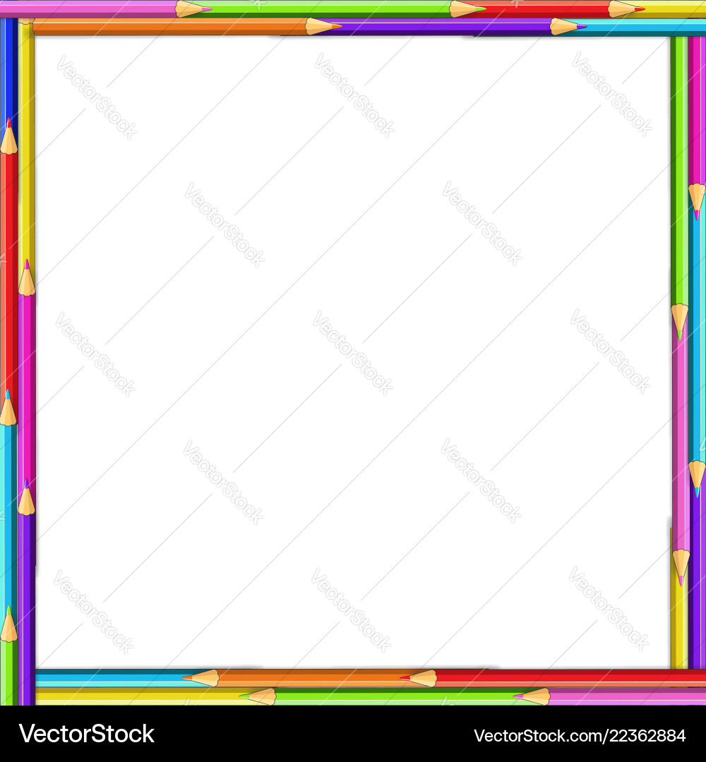 Creative square border frame made of colored Vector Image