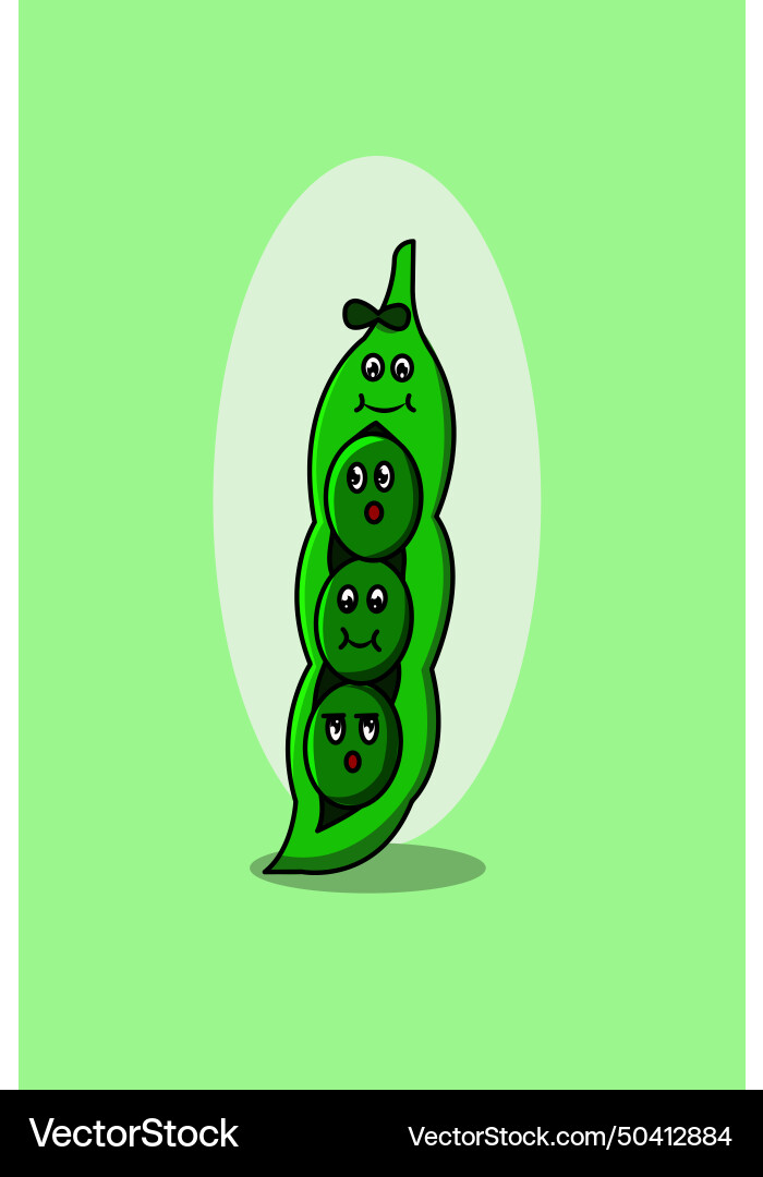 Cute beans cartoon Royalty Free Vector Image - VectorStock