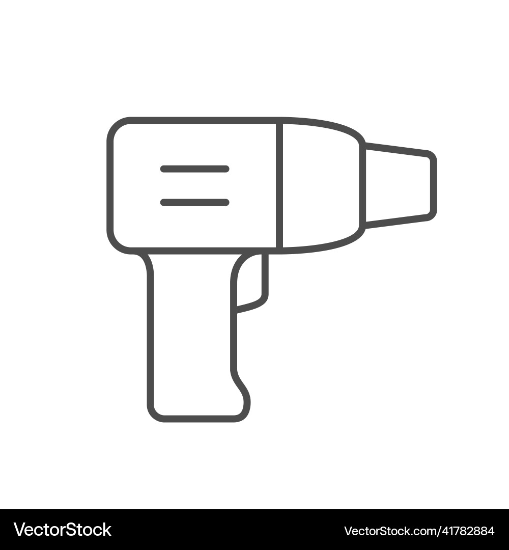 Heat gun line outline icon Royalty Free Vector Image