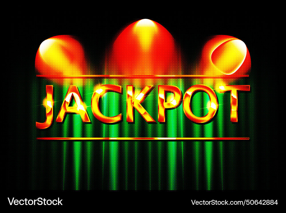 Jackpot word on banner with green curtains Vector Image