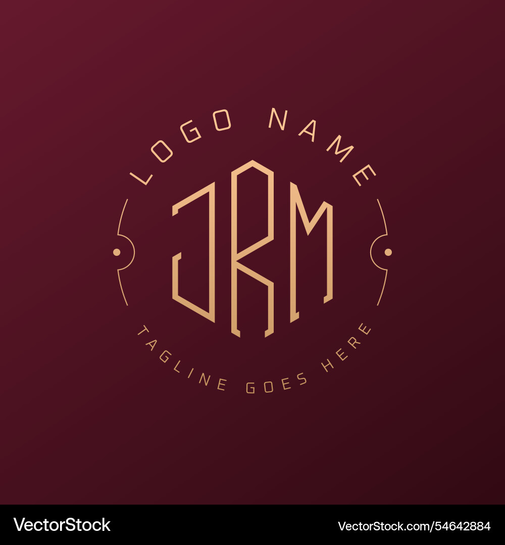 Luxury jrm logo design elegant letter Royalty Free Vector