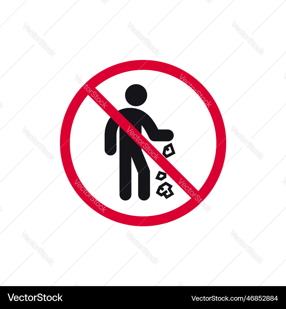 Kein Abfall verboten Schild Müll verboten Vektorbild