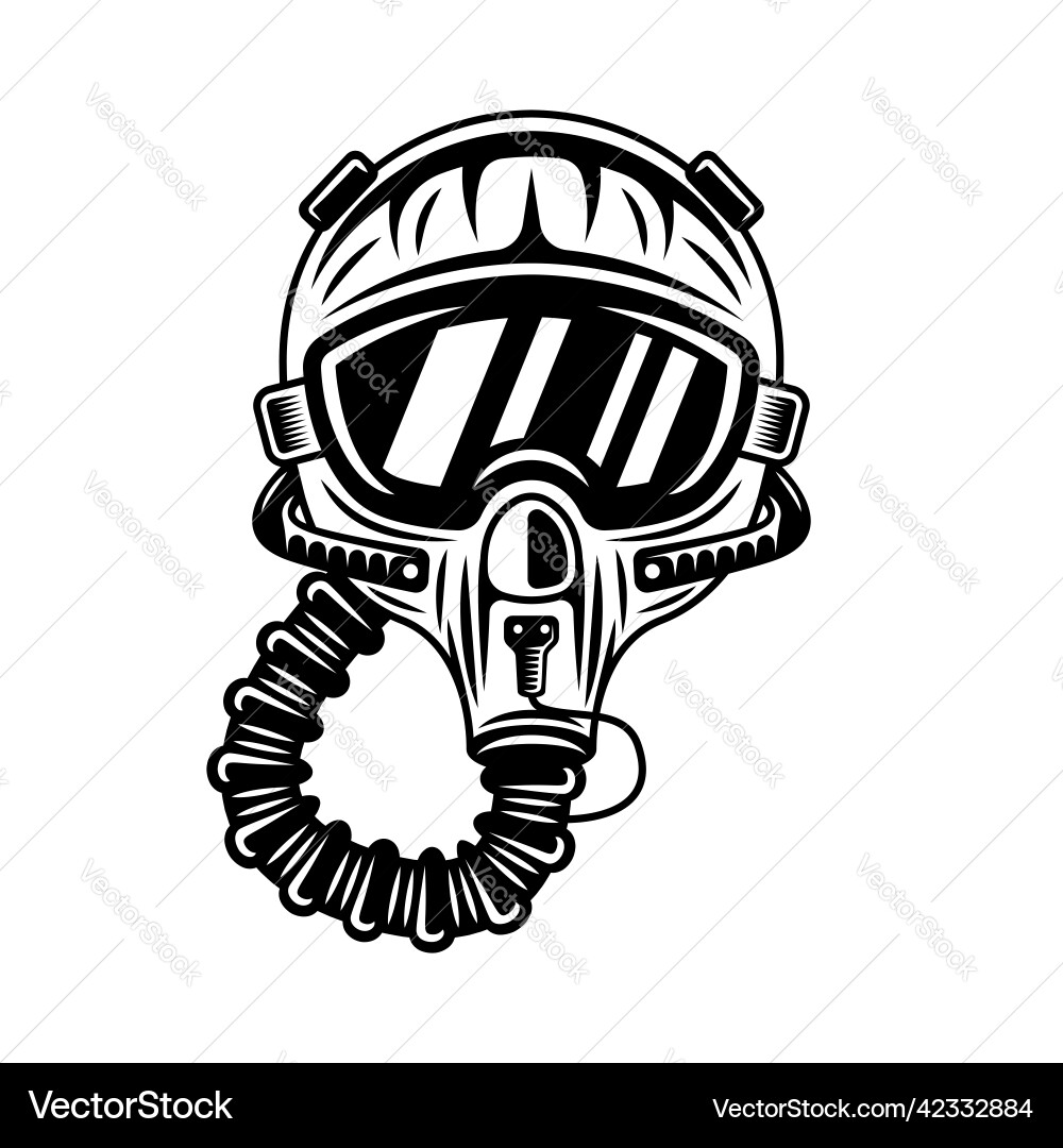 Pilot helmet in vintage Royalty Free Vector Image