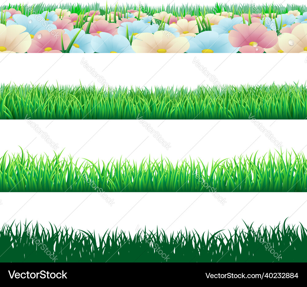 Seamless grass elements Royalty Free Vector Image