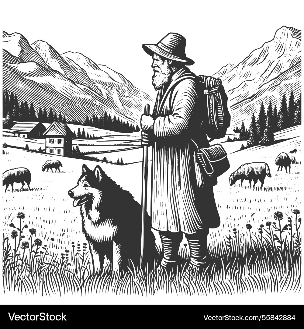 Shepherd Staff Sheep Vector Images (93)