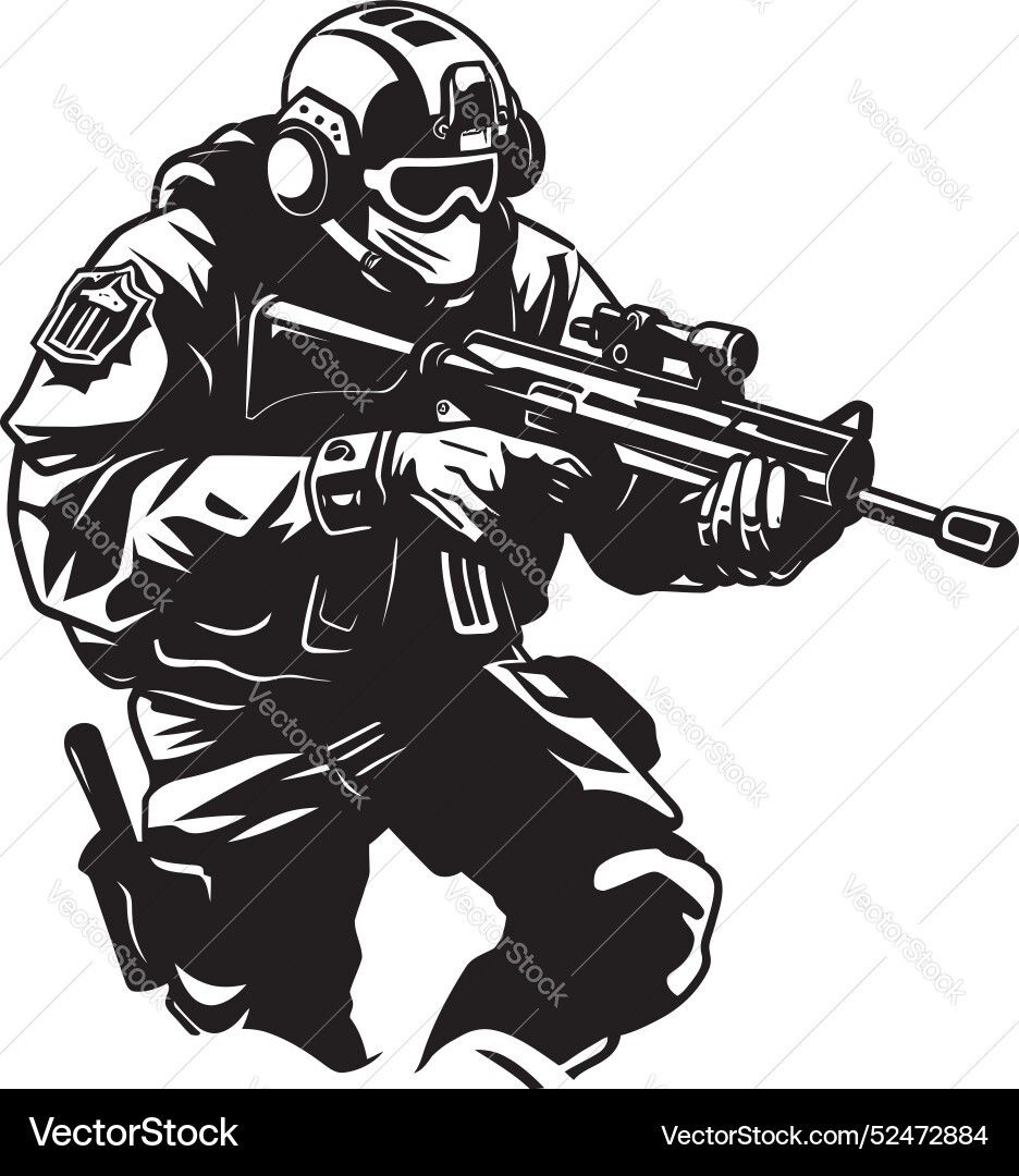 Tactical guardian black icon design for soldier Vector Image