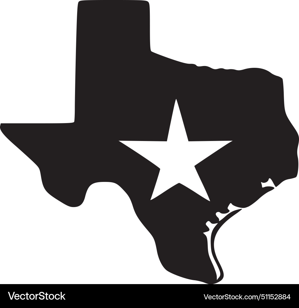 Texas - black and white isolated icon Royalty Free Vector