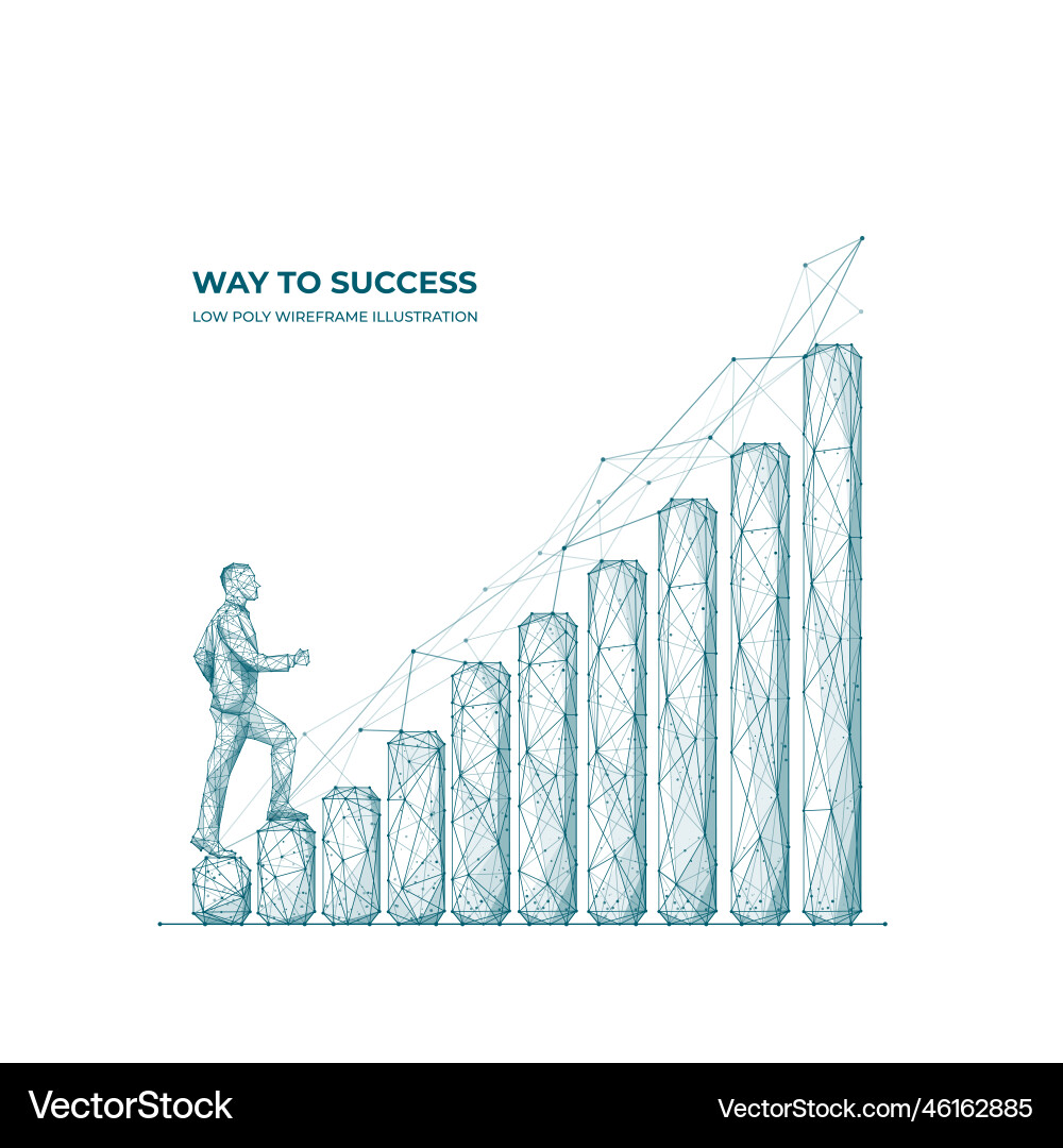 A person rises according to the growth chart Vector Image