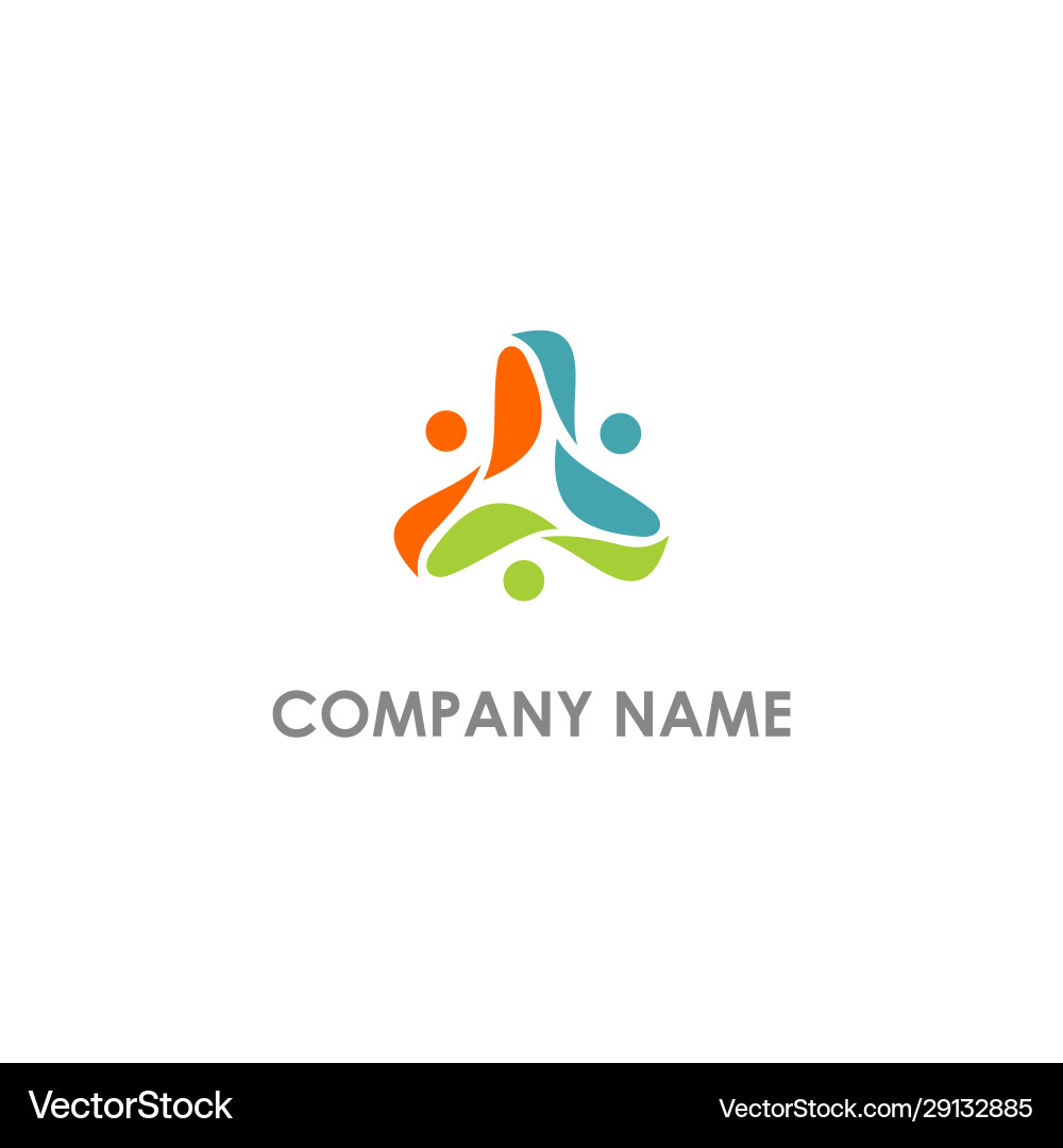 Abstract circle group colored logo Royalty Free Vector Image