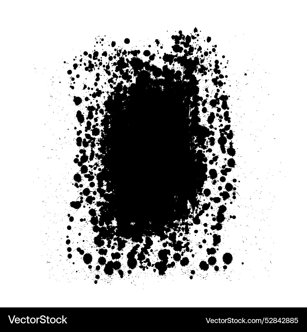 Black grunge ink blots stain Royalty Free Vector Image