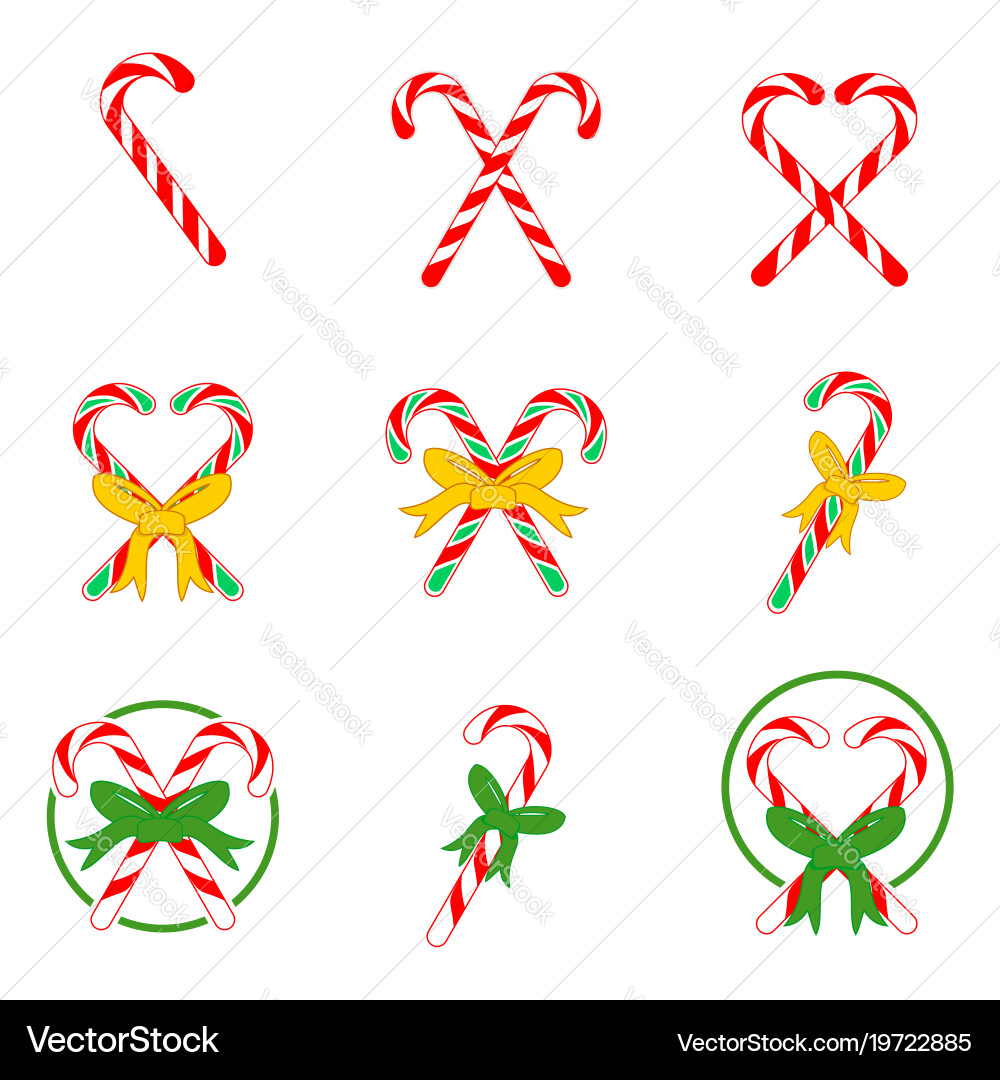 Candy Cane Collection Royalty Free Vector Image