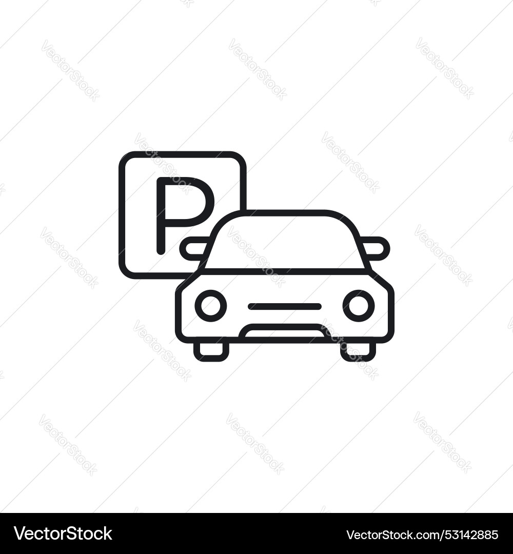 Car parking icon symbol on white background Vector Image