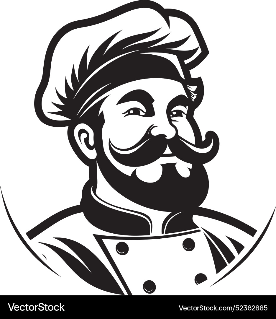 Chef iconic drawn art colle Royalty Free Vector Image