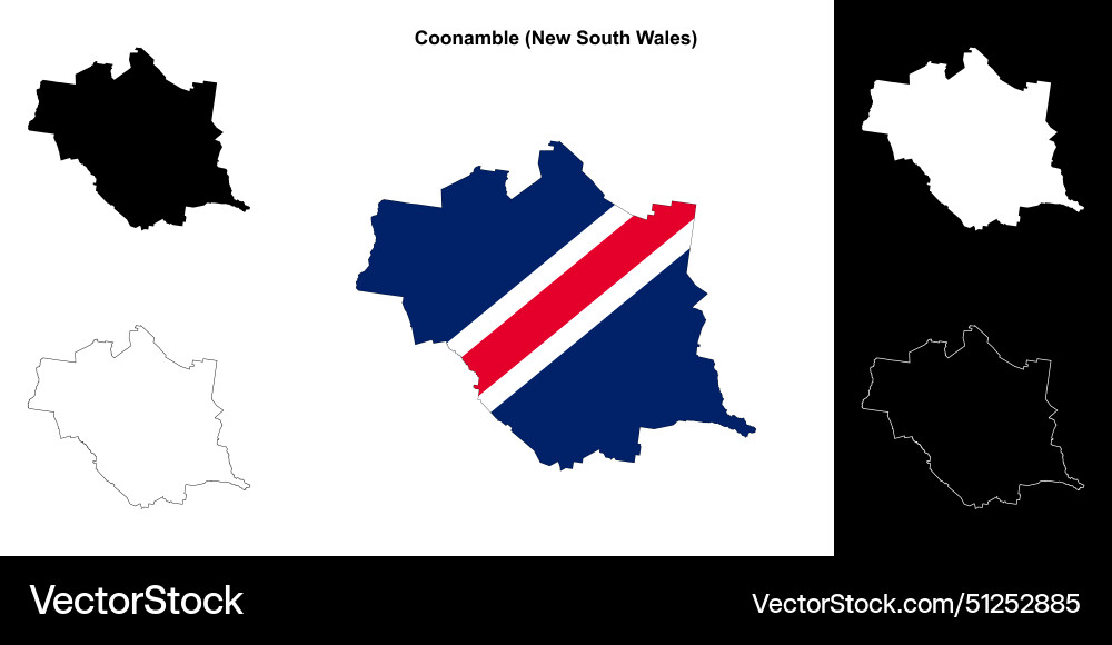 Coonamble outline map Royalty Free Vector Image
