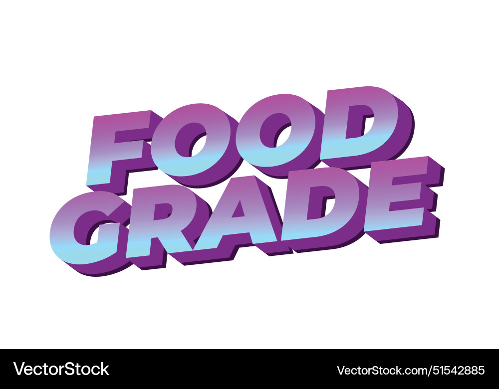 Food grade text effect in 3d style with good Vector Image