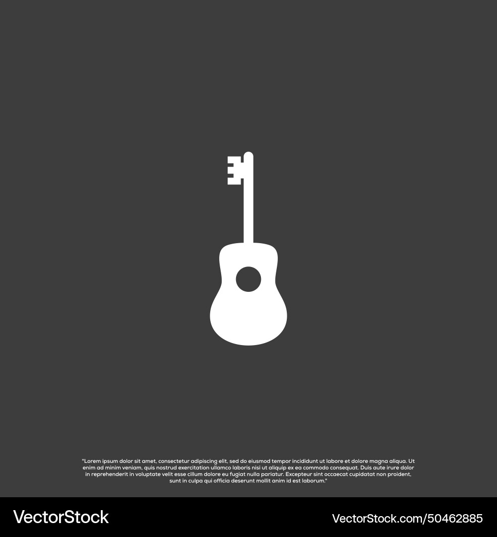Guitar key logo combine Royalty Free Vector Image