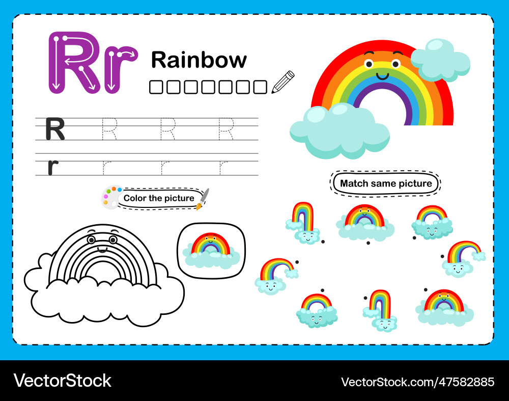 Isolated alphabet letter r- rainbow Royalty Free Vector