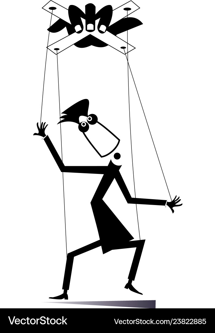 Master of puppet isolated Royalty Free Vector Image