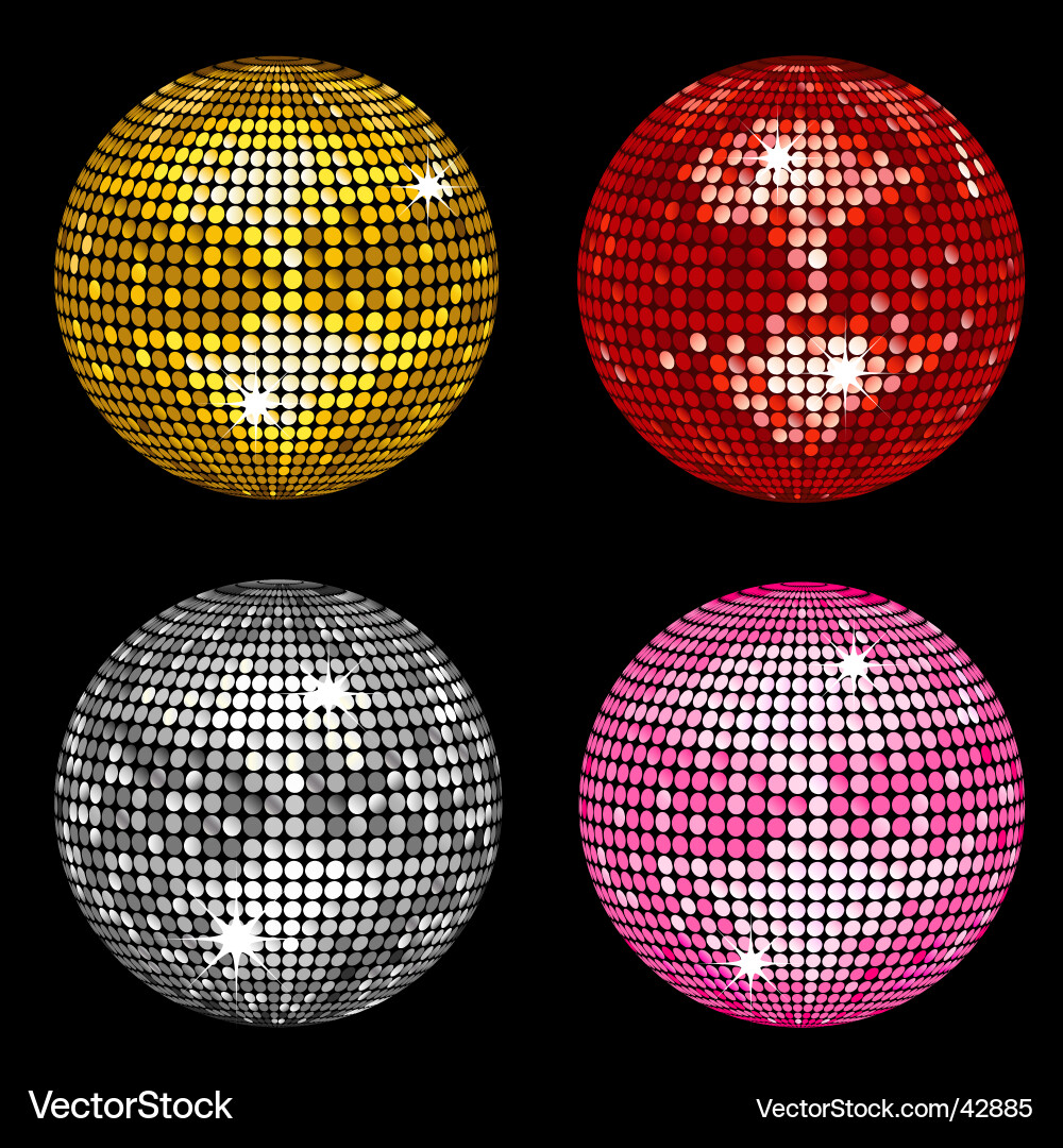 Metallic Disco Balls Royalty Free Vector Image