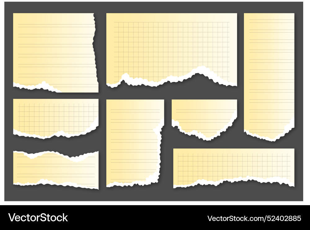 Realistic torn paper pack Royalty Free Vector Image