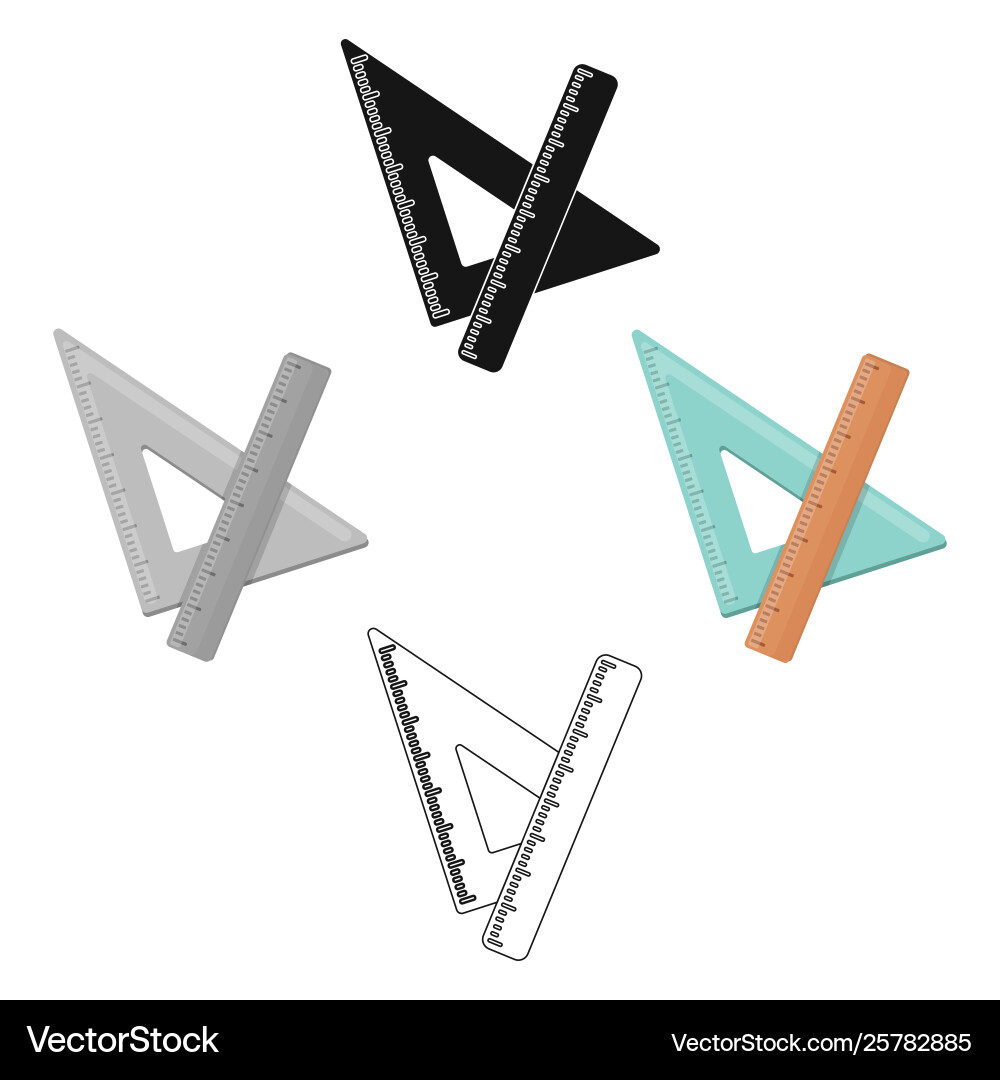 Ruler and triangle devices for school drawing Vector Image