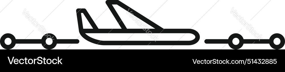 Simple line icon of an airplane taking off Vector Image