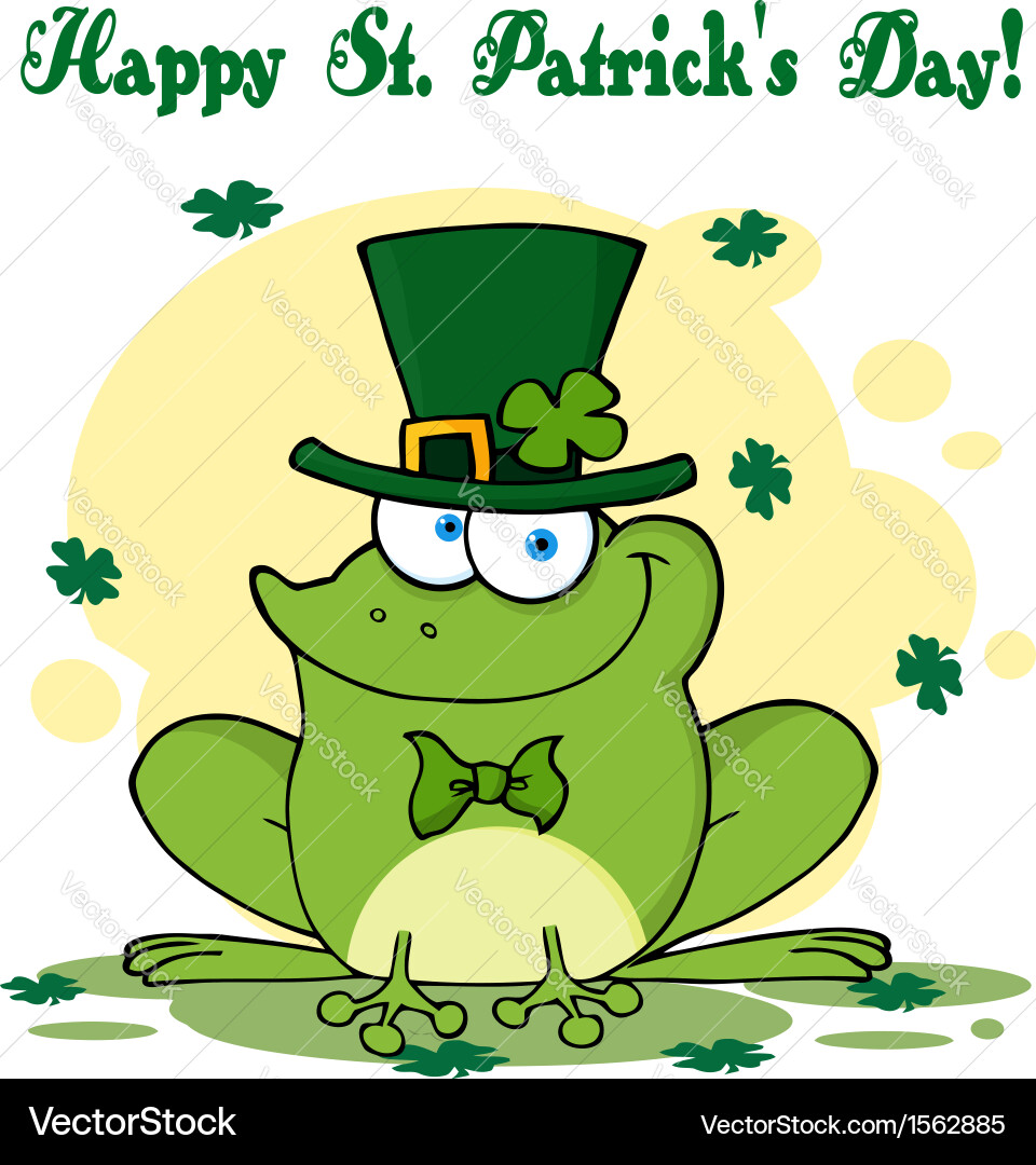 St patricks day frog Royalty Free Vector Image